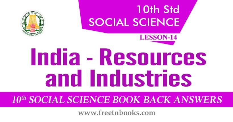 10th Std Social Science Guide in English | India - Resources and Industries