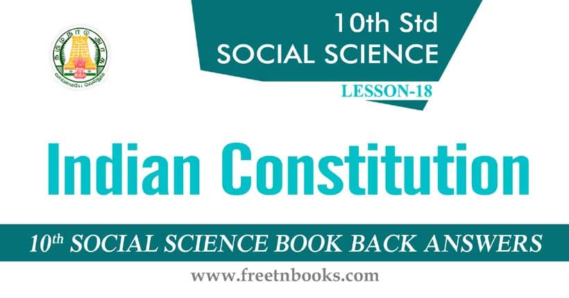 10th Standard Social Science Guide in English | Indian Constitution