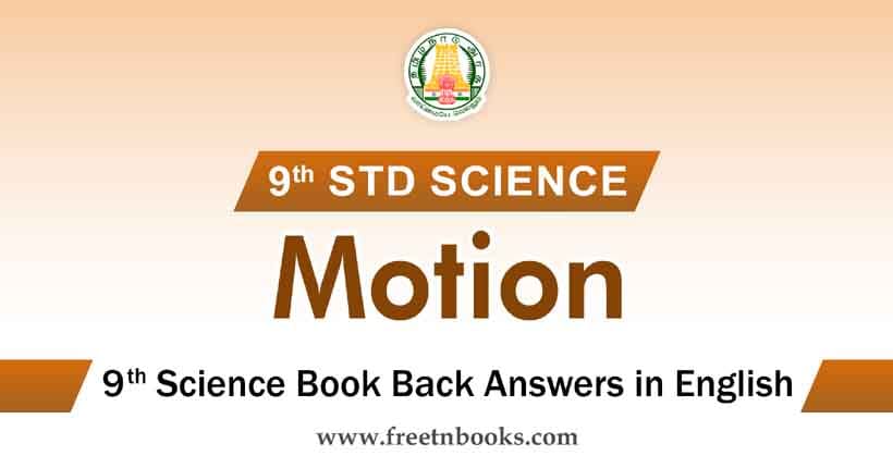 9th Science Guide Motion Book Back Answers in English