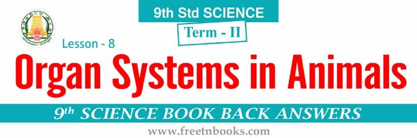 9th Standard Science Guide in English | Organ Systems in Animals