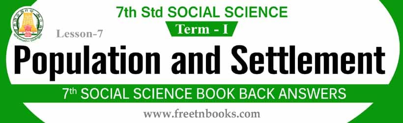 7th Standard Social Science Guide in English | Population and Settlement
