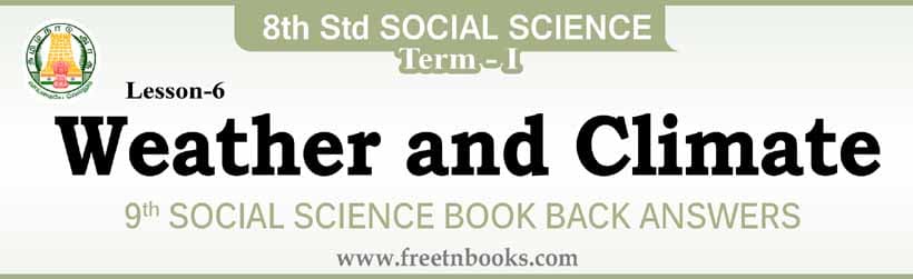 8th Std Social Science Guide in English | Weather and Climate
