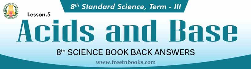 8th Standard Science Guide in English | Acids and Bases