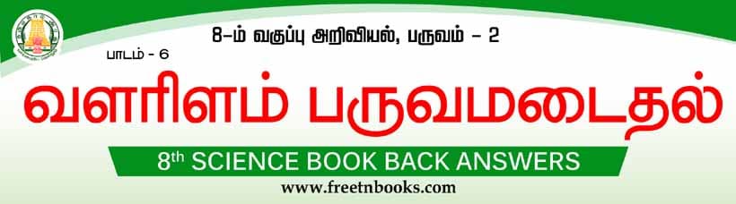 8th Standard Science Guide in Tamil | வளரிளம் பருவமடைதல்