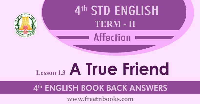 4th Std English Solution Affection A True Friend Term 2 4th-std-english-solution-affection-a-true-friend-term-2