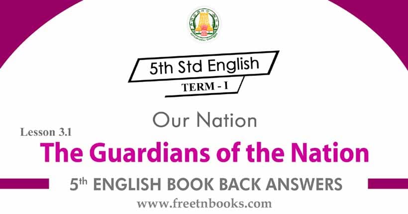 5th Std English Solution | The Guardians of the Nation | Term - 1
